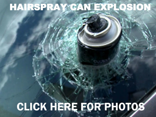 Hairspray can explodes in hot car