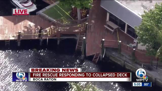 Boca dock collapse sends 13 people into water