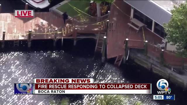 Boca dock collapse sends 13 people into water