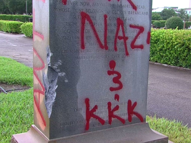 Confederate monument located inside West Palm Beach cemetery vandalized ...