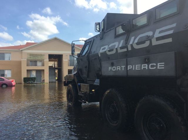Fort Pierce Police use MRAPS to help people in flooded areas - wptv.com