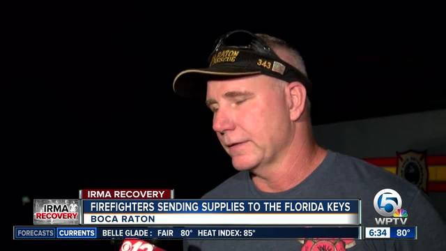Boca firefighters delivering supplies to FL Keys