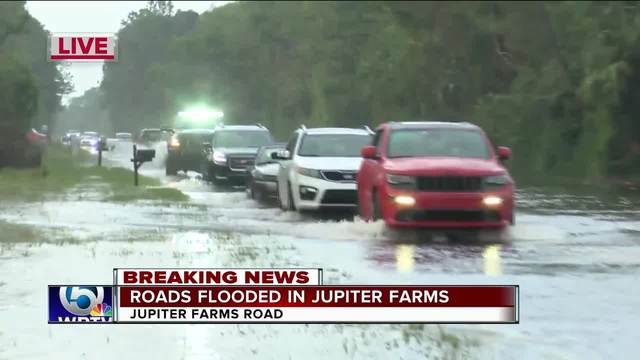 Heavy rain floods neighborhoods in Jupiter Farms