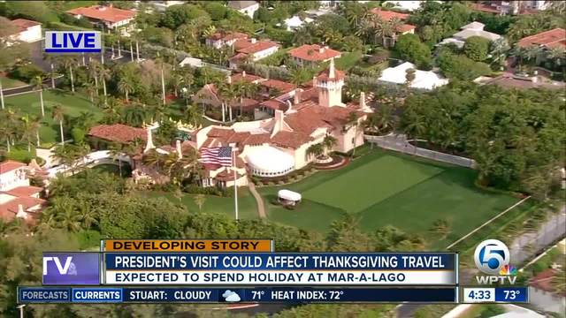 Pres. Trump to spend Thanksgiving at Mar-a-Lago