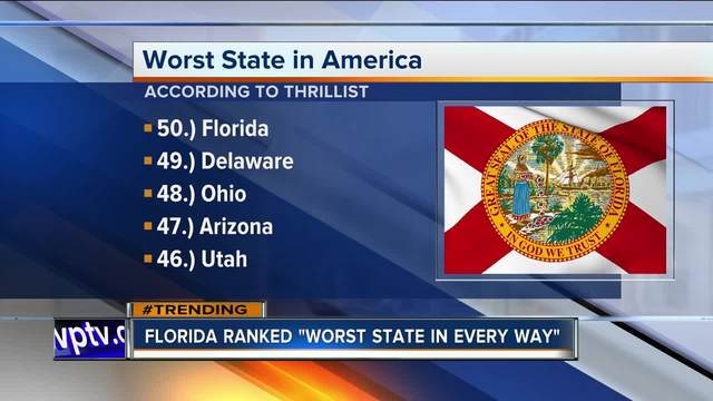 Florida ranked the worst state in the nation