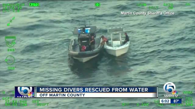 Missing divers rescued Saturday near Martin Co.