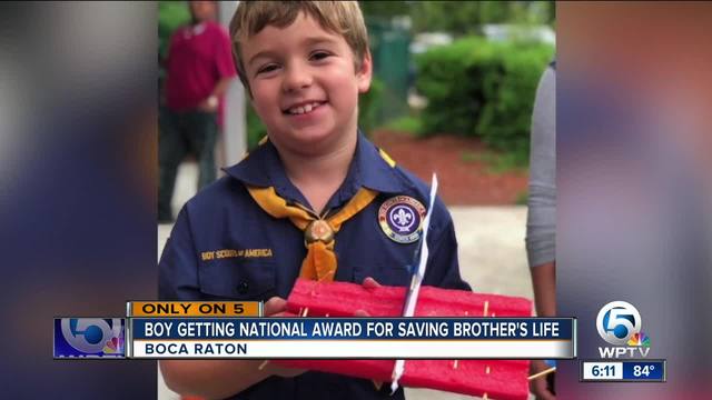 Boca boy to be honored for saving brother's life